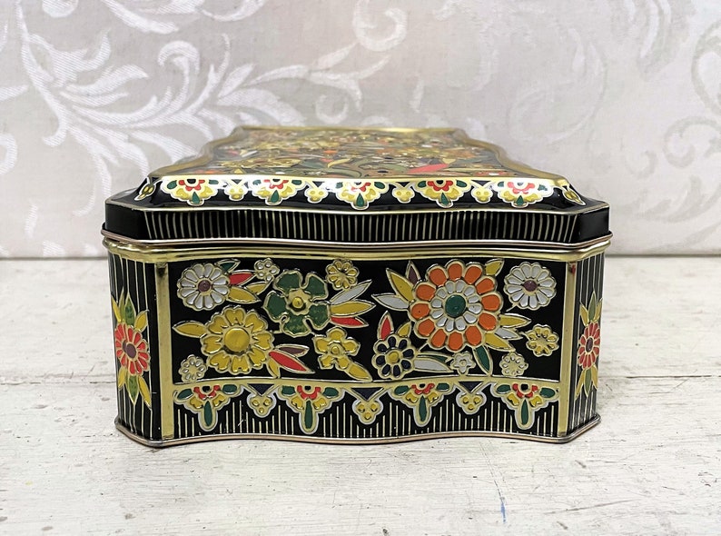 Beautiful Vintage Flower Power Tin Box Bright Flowers Floral - Etsy