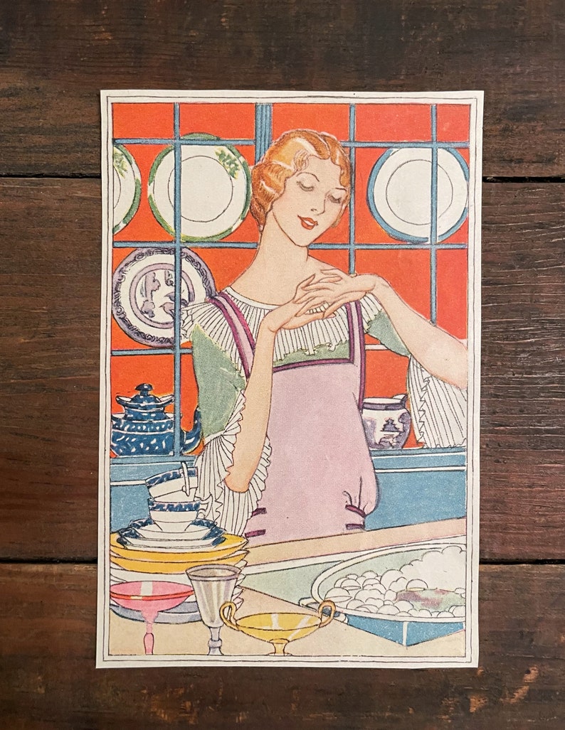 6 Vintage C 1920s Housework Flapper Magazine Illustrations - Etsy