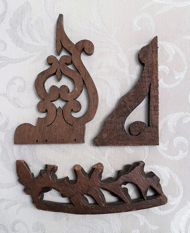 3 Small Antique Partial Wood Scroll Pieces Leaf Acorn Ornate - Etsy