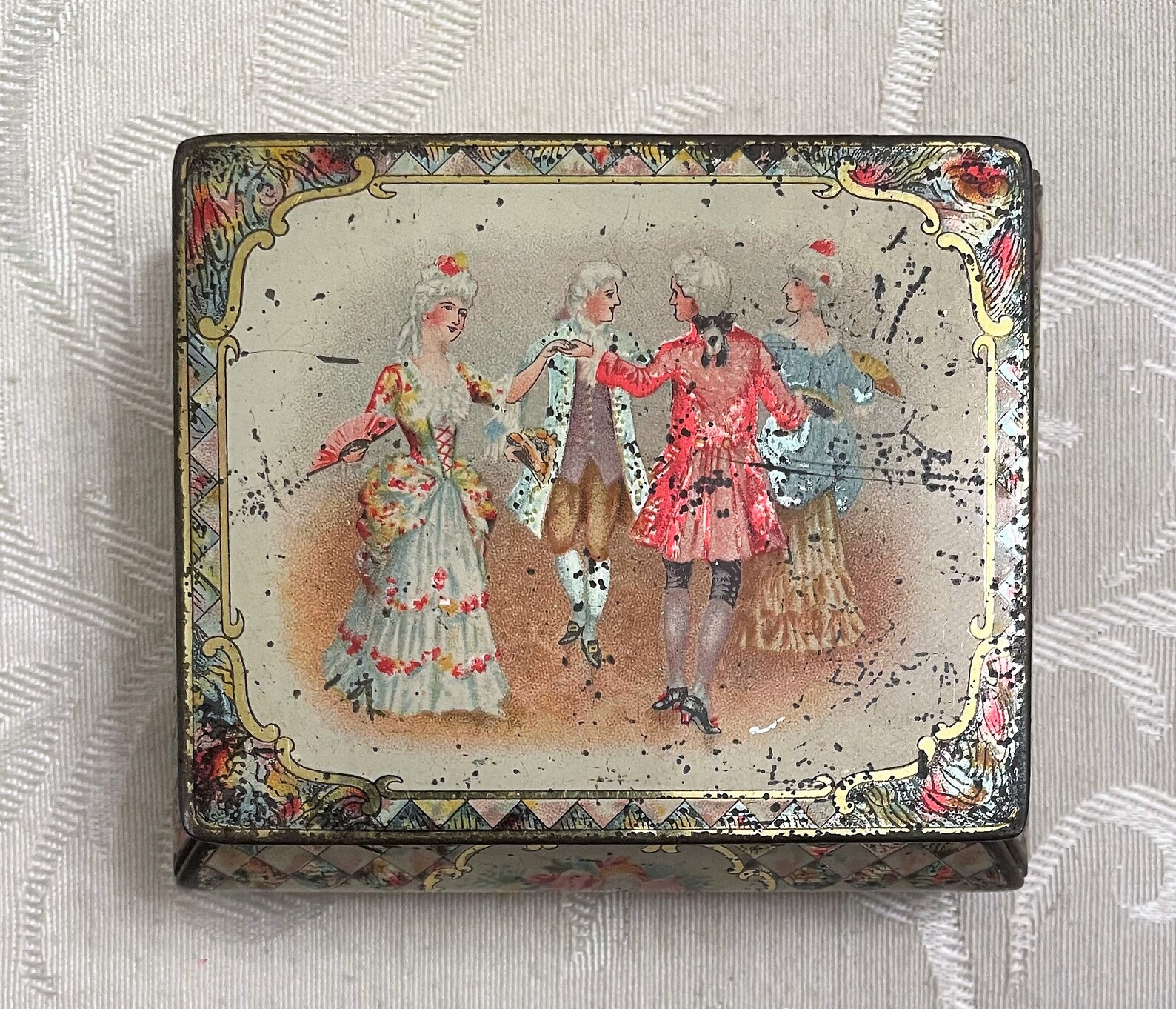 Beautiful Tiny Ornate Tin Box W 1700s Minuet Dancing Scene - Etsy