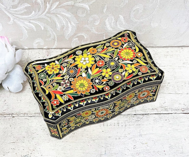 Beautiful Vintage Flower Power Tin Box Bright Flowers Floral - Etsy