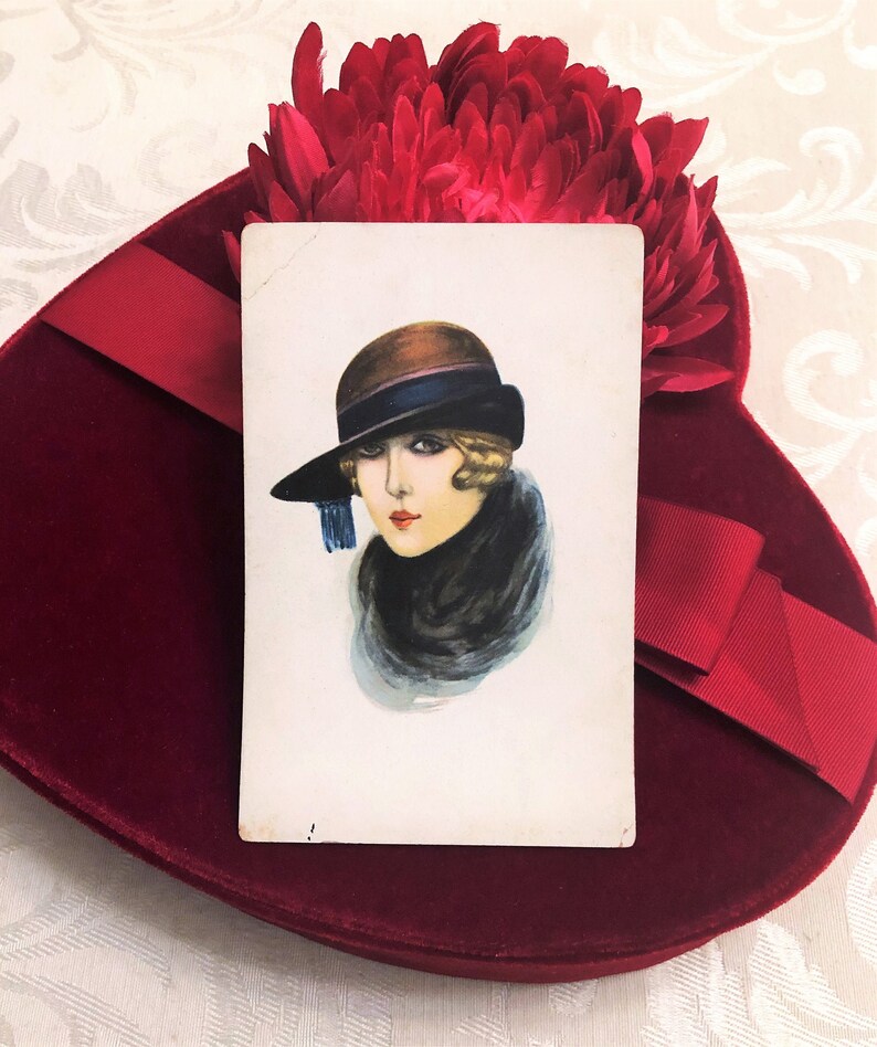 Fab Flapper Postcard C 1920s Flapper Girl Pretty Lady in | Etsy