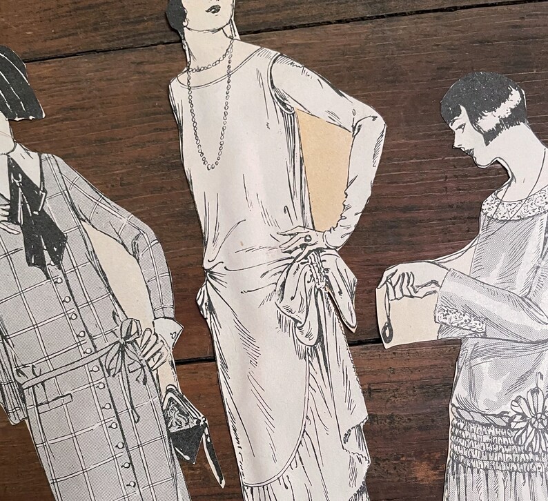 10 Fab Vintage 1920s Flappers Magazine Cut Outs Black & - Etsy