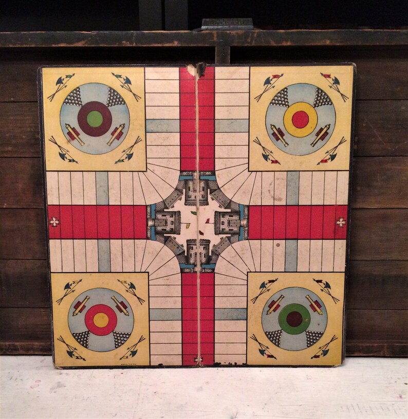 Shabby Vintage Game Board Cardboard Colorful Graphics | Etsy