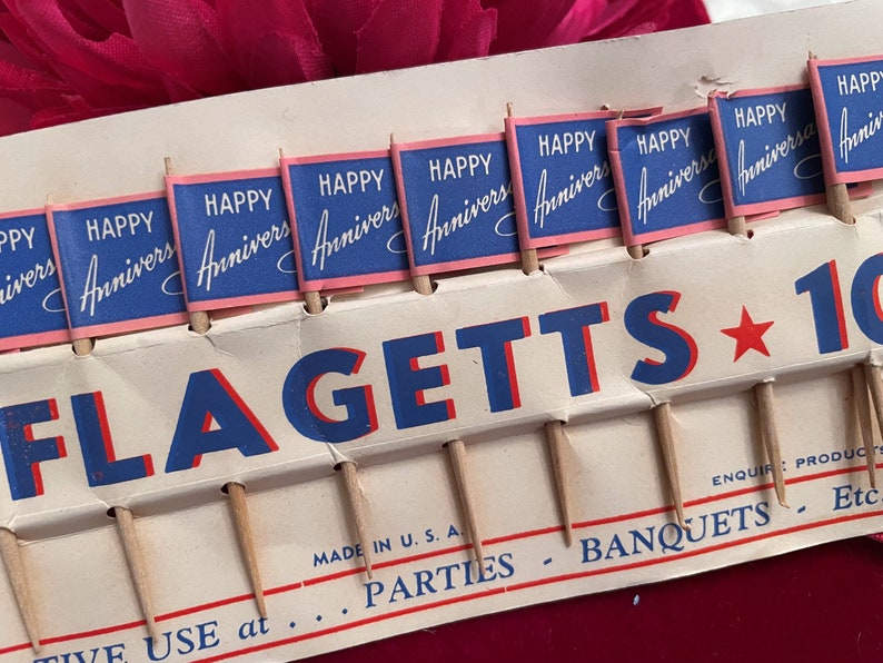 Set of 13 Vintage C 1940s Tiny Flags Flagetts Party Décor - Etsy