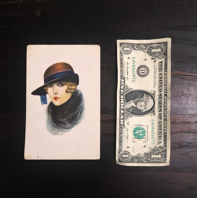 Fab Flapper Postcard C 1920s Flapper Girl Pretty Lady in | Etsy