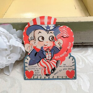 Vintage Uncle Sam Die Cut Valentines Day Card C 1940s - Etsy