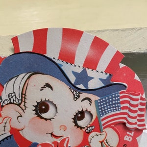 Vintage Uncle Sam Die Cut Valentines Day Card, C 1940s Patriotic ...