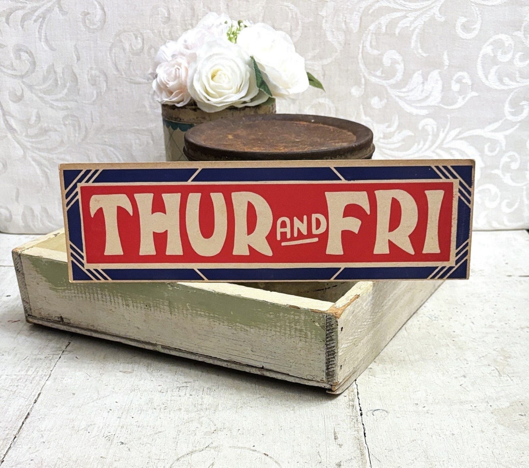 Vintage Movie Theater Sign for Thursday & Friday Shows Red White and ...