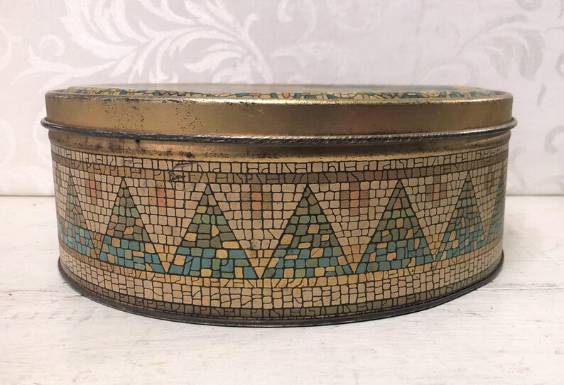 Large Beautiful Antique Tin Box Young Women Flowers in Hair - Etsy