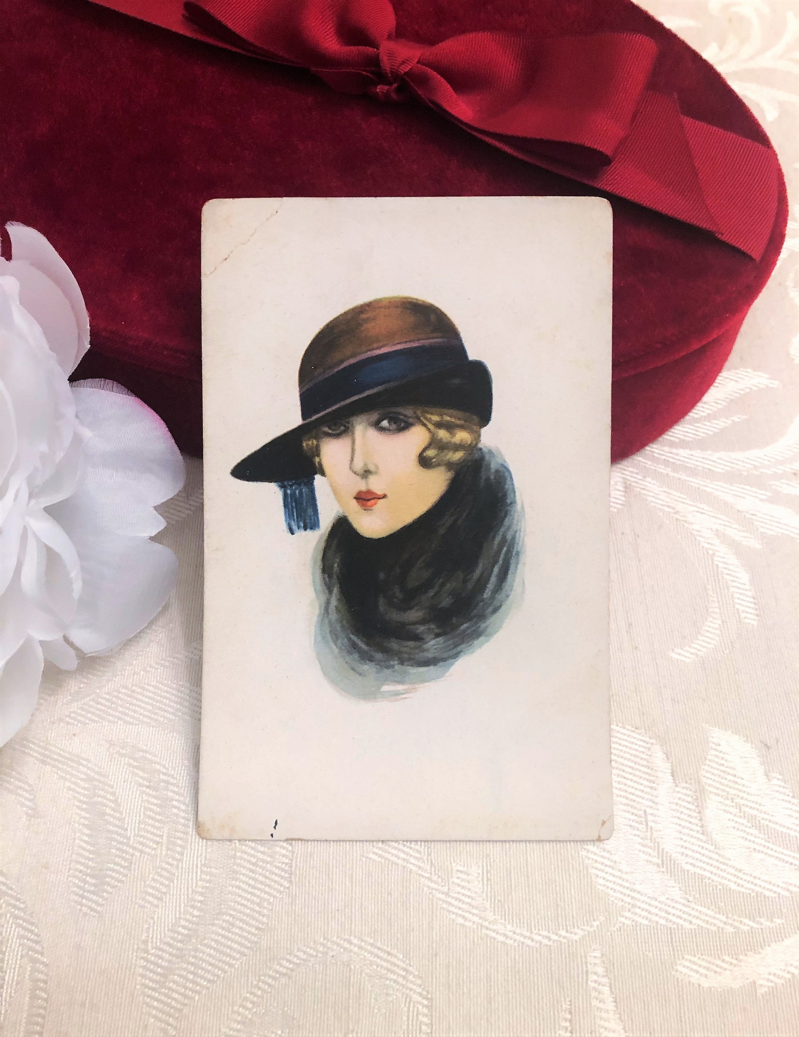 Fab Flapper Postcard c 1920s Flapper Girl Pretty Lady in | Etsy