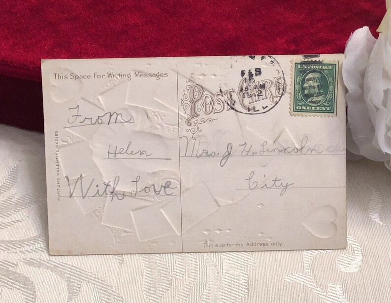 Beautiful Queen Of Hearts Antique Postcard Valentines Day Etsy