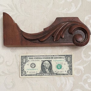 Antique Wood Scroll Piece Thick & Sturdy Partial Wooden Carved Piece ...