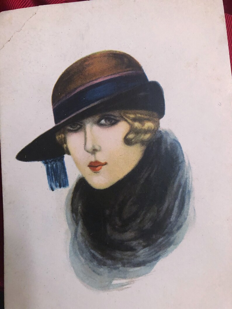Fab Flapper Postcard C 1920s Flapper Girl Pretty Lady in | Etsy