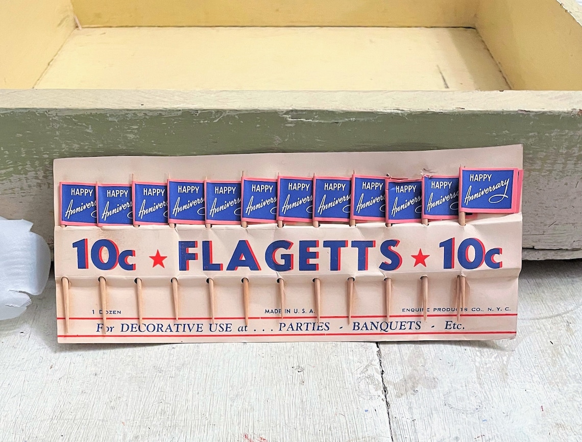 Set of 13 Vintage C 1940s Tiny Flags Flagetts Party Décor - Etsy