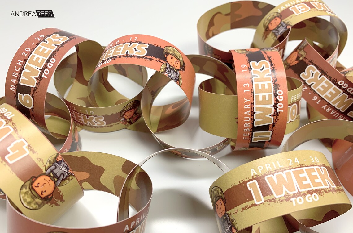 Custom Military Deployment Weekly Countdown Paper Chain | Personalized ...