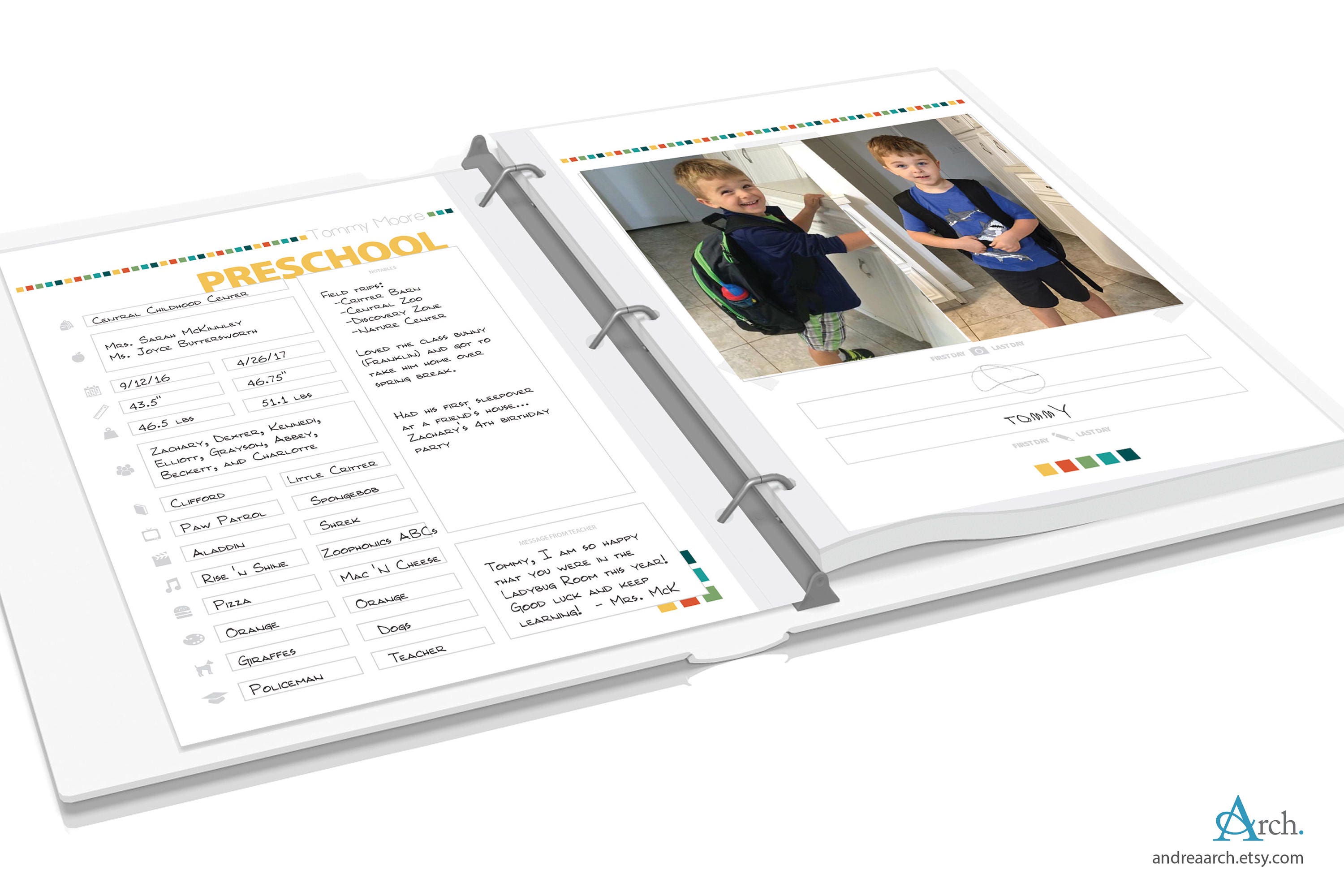 School Memories Book | Personalized Scrapbook Kit Pages | First and ...