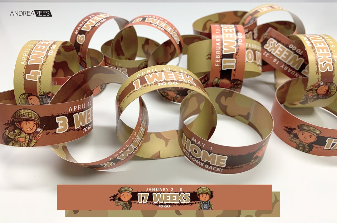 Custom Military Deployment Weekly Countdown Paper Chain | Personalized ...