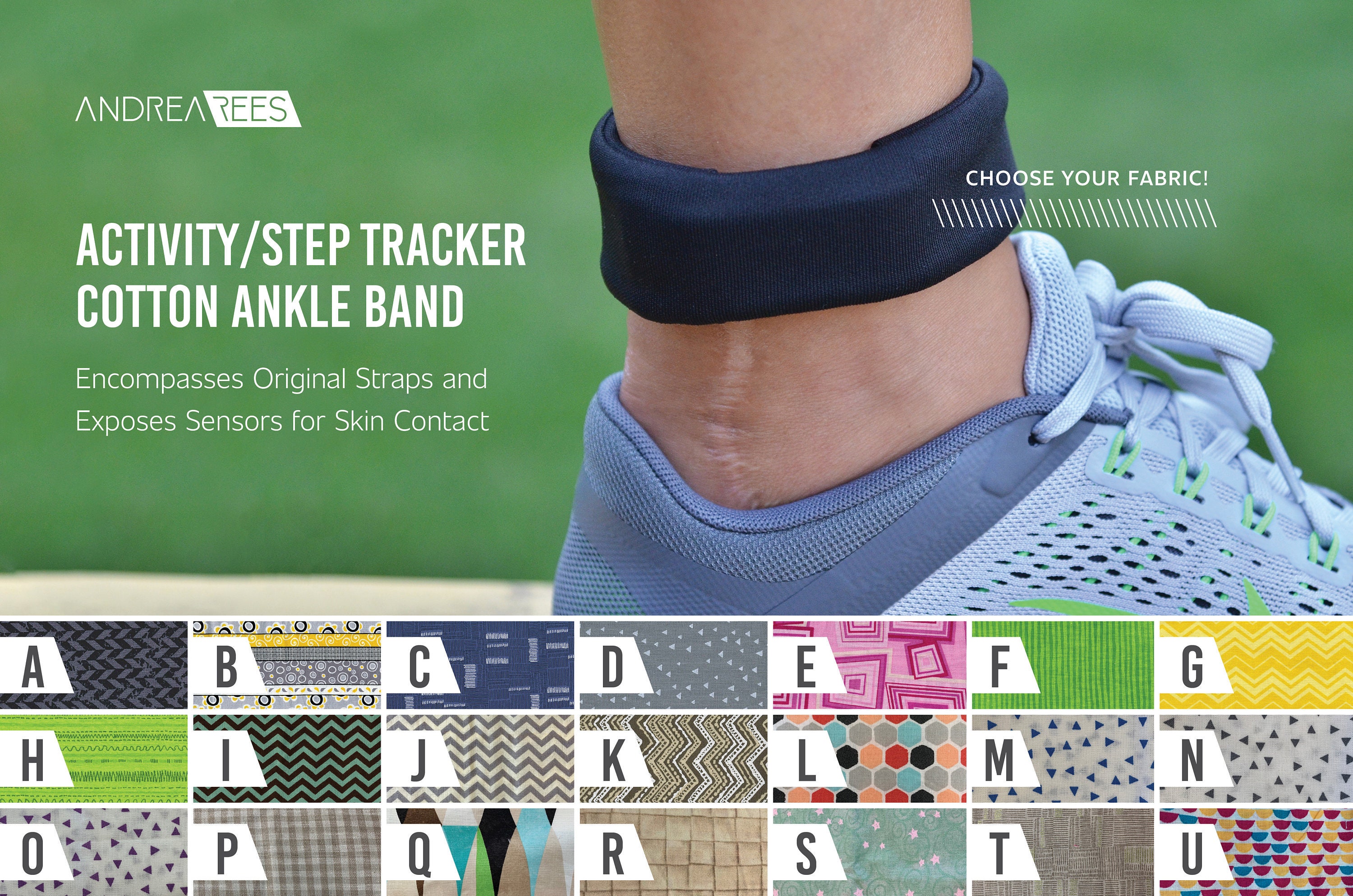 Geometric Print Activity/step Tracker 100% Cotton Ankle Band | Etsy