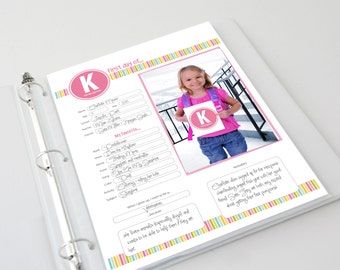School Memories Book | Personalized Scrapbook Kit Pages | First and ...