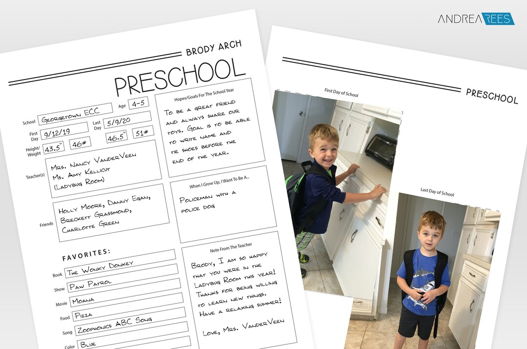 School Memories Book | Personalized Scrapbook Kit Pages | First and ...