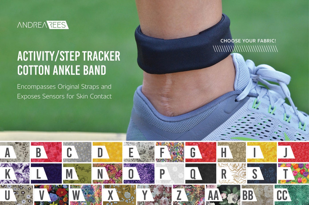 Floral Print Activity/step Tracker 100% Cotton Ankle Band Encompasses ...