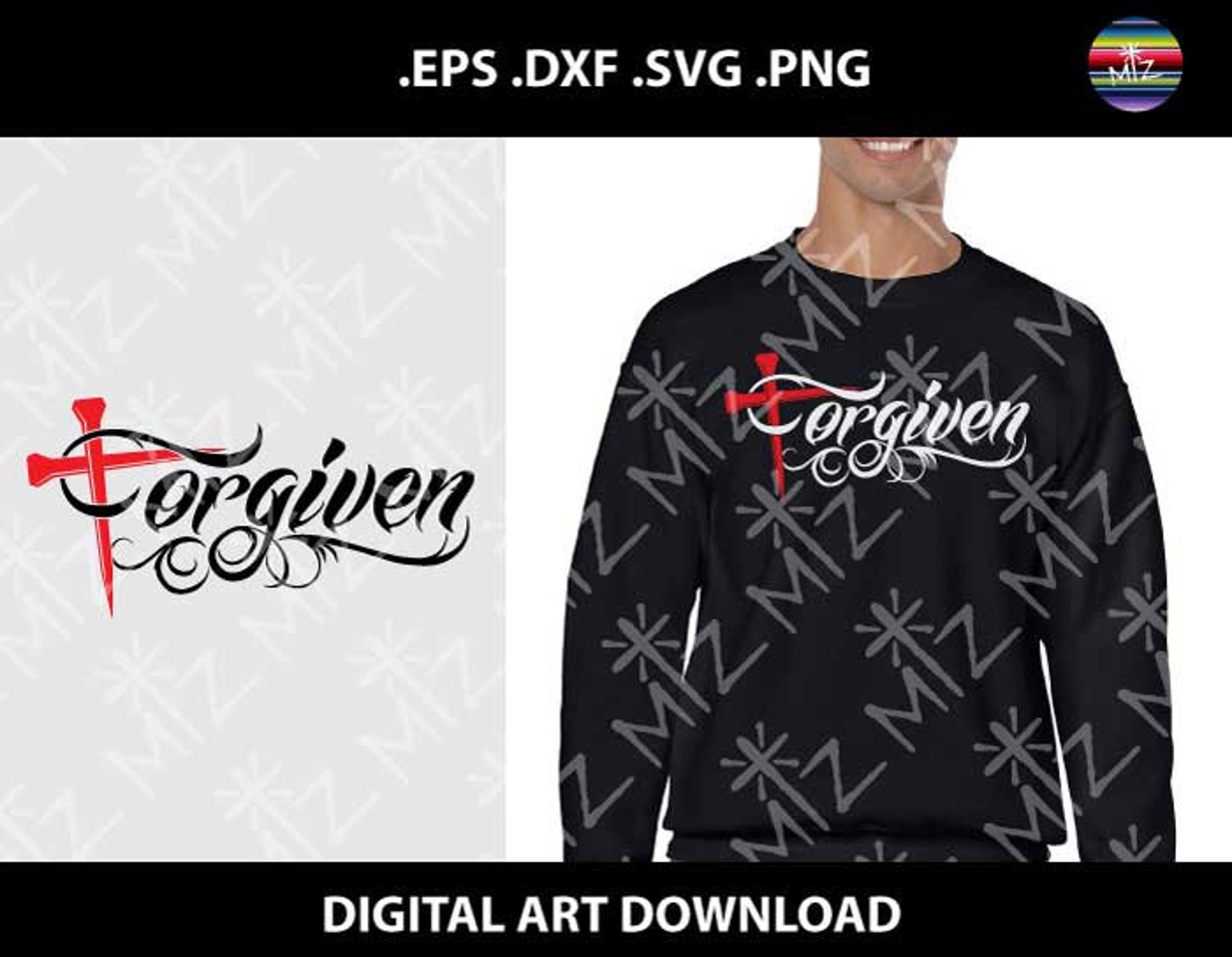 Forgiven, SVG Cut Files, Forgiven Svg, DXF Cutting Files, Forgiven SVG ...