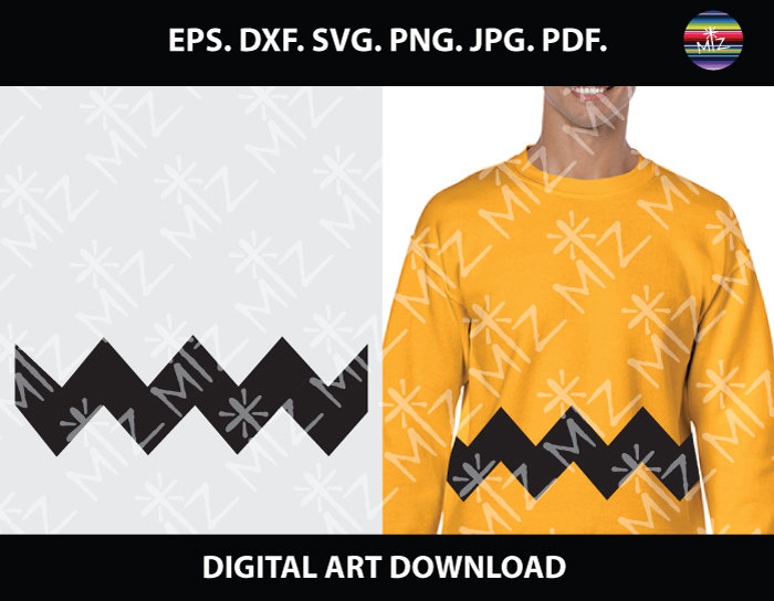 Zig Zag Charlie Cut Files, Charlie Brown Svg DXF Cutting Files, Pattern ...