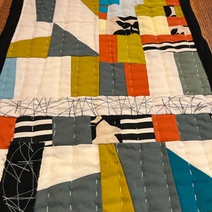 Modern, Abstract Table Runner, Art Quilting. Textile Art for Your Table ...