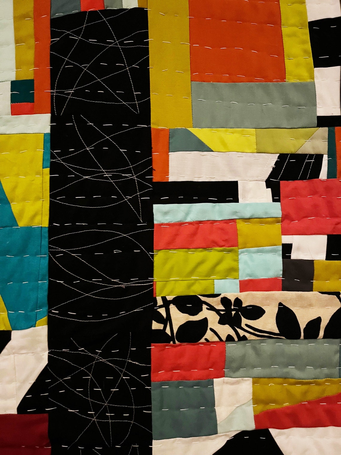 Contempo. Modern Abstract Art Quilt, Quilted Wall Hanging for Your Home ...