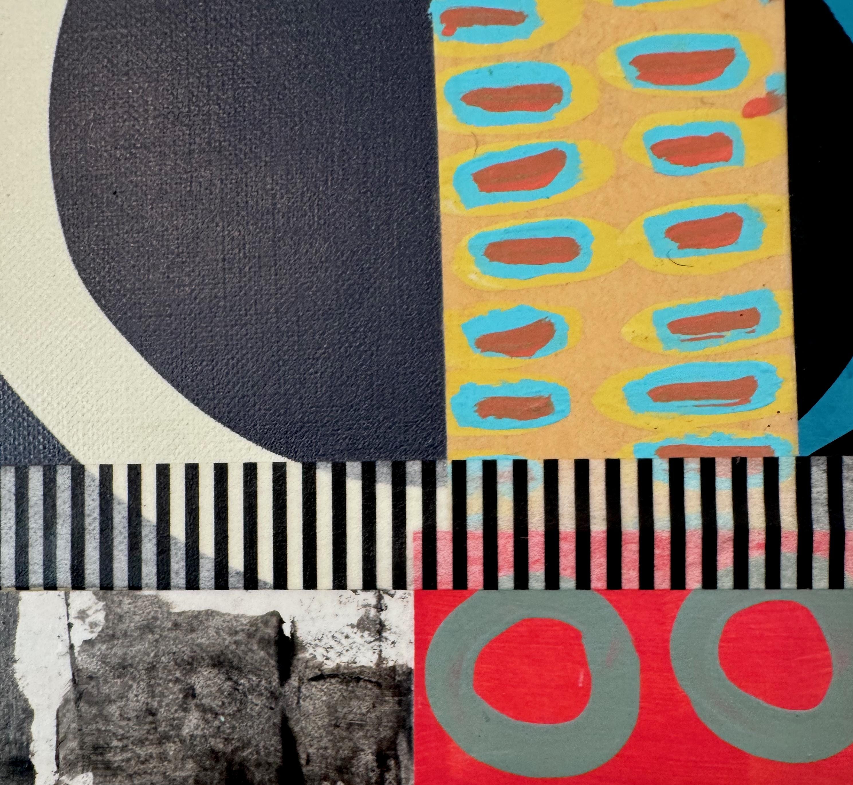 Shifting Boundaries, Modern, Contemporary Collage, 8 X 8 on Cradled ...