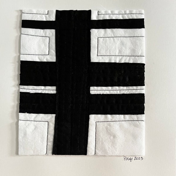 Geographic. Abstract Quilted Fabric Collage. 11 X 14 - Etsy