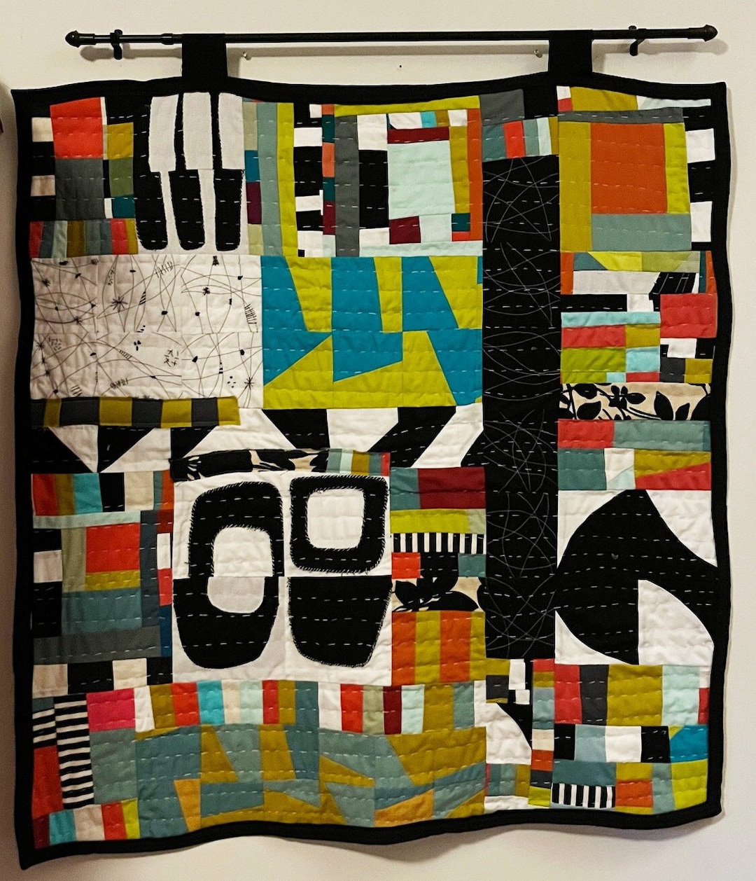 Contempo. Modern Abstract Art Quilt, Quilted Wall Hanging for Your Home ...