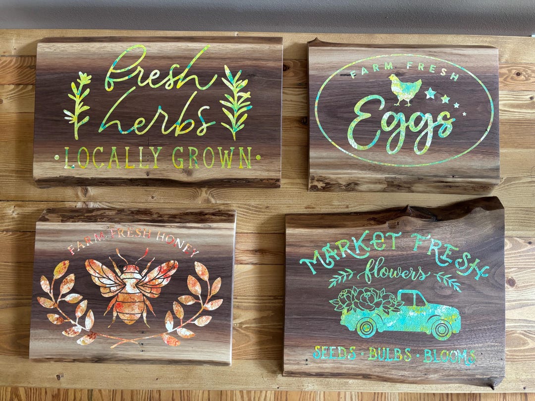Live Edge Walnut Hand Painted Farmhouse Signs - Etsy