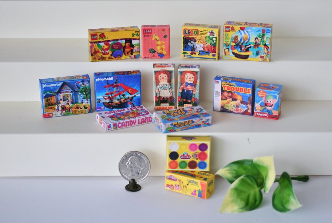Dollhouse Miniatures Toy Game Boxes, Your Choice of Doll Game Box Toys ...