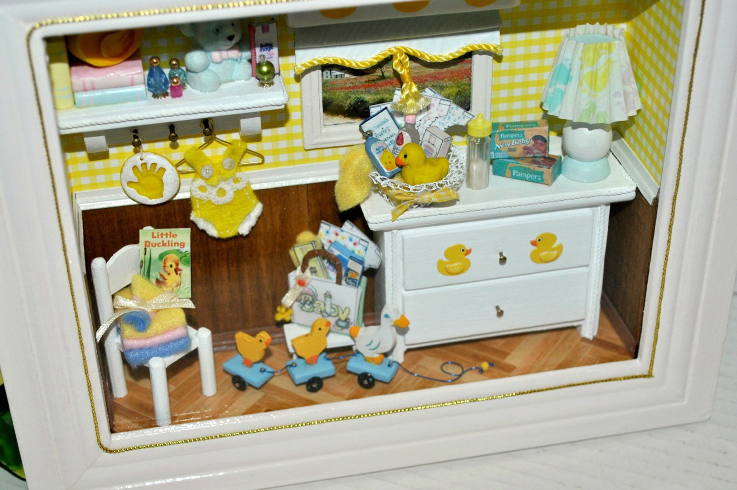 Artisan Made 3D Nursery Room Framed Vignette Shadow Box Baby | Etsy