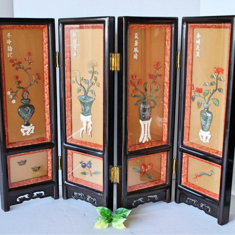 Asian Carved Screen - Etsy