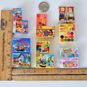 Dollhouse Miniatures Toy Game Boxes, Your Choice of Doll Game Box Toys ...