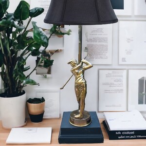 Vintage Brass Golfer Table Lamp / Golf Player Lamp / Vintage Lighting ...