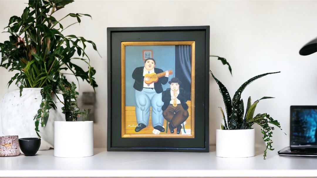 Fernando Botero Oil Painting Los Musicos Reproduction Signed N Siebel ...