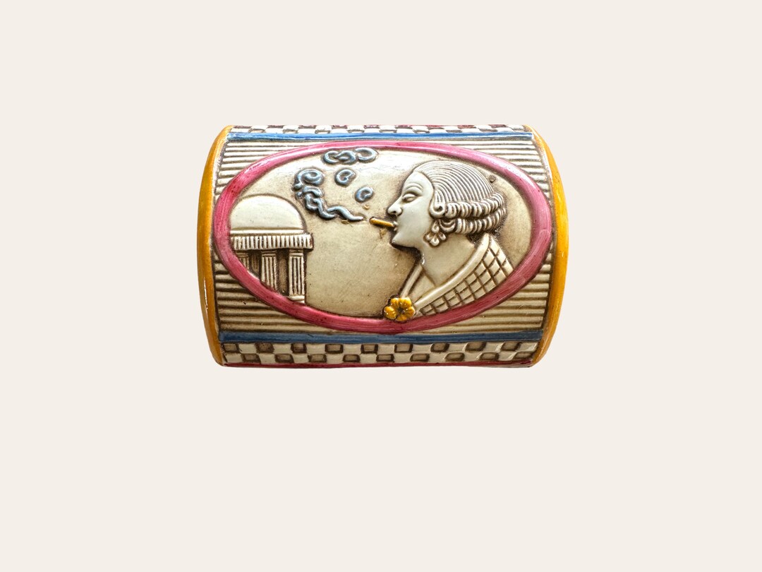 Art Deco Cigarette Box / Antique Ceramic Dimensional Box/ Trinket Box ...