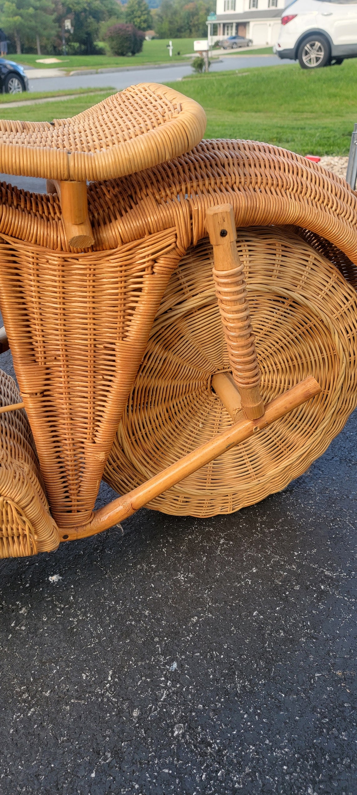 1960's Life Size Rattan Motorcycle, Bamboo and Wicker Harley Davidson ...