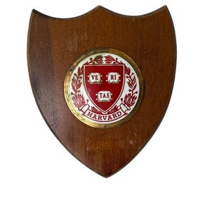 Rare Vintage Harvard University Wooden Shield Plaque, Classic ...