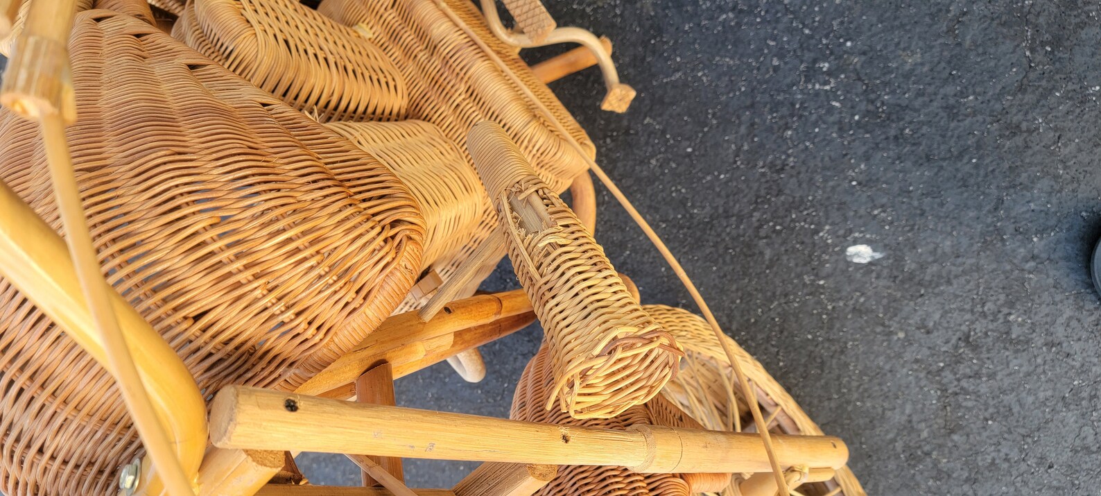1960's Life Size Rattan Motorcycle, Bamboo and Wicker Harley Davidson ...