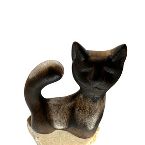 Vintage Maigon DAGA CAT Statue, Signed Studio Art Pottery, Post Modern ...