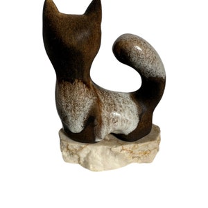 Vintage Maigon DAGA CAT Statue, Signed Studio Art Pottery, Post Modern ...