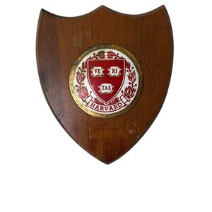 Rare Vintage Harvard University Wooden Shield Plaque, Classic ...