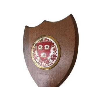 Rare Vintage Harvard University Wooden Shield Plaque, Classic ...