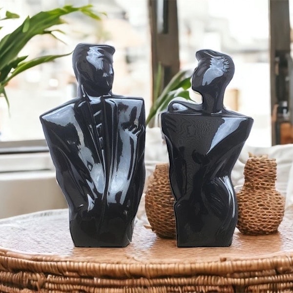 Ceramic Man and Woman Statue - Etsy