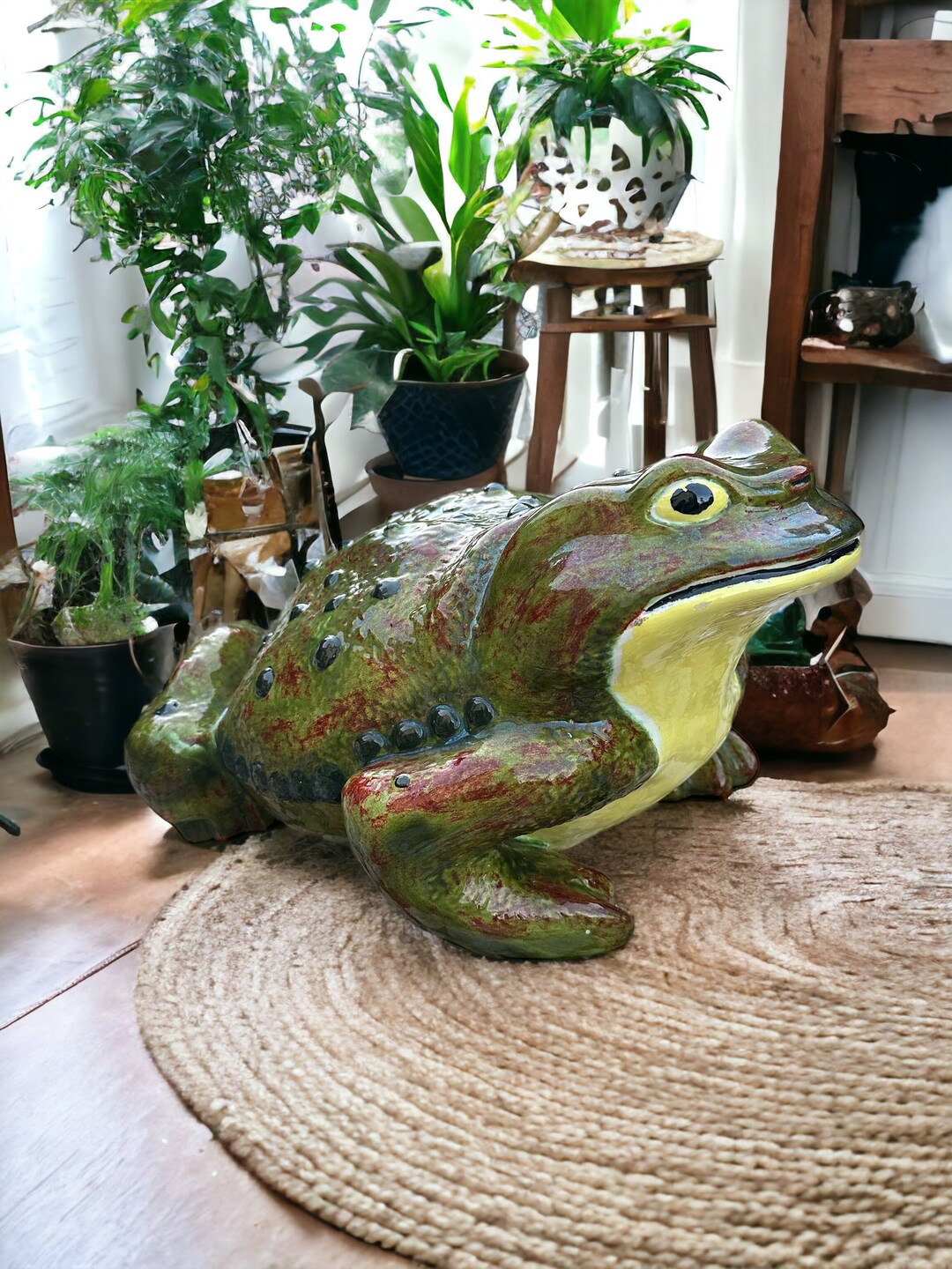 Xlarge Ceramic Frog / Vintage Frog Statue / Garden Toad Figure - Etsy